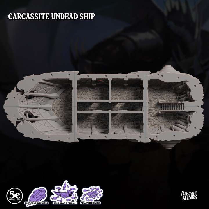 3D Printable Airship - Carcassite Ship (Undead) by Sordane Publishing