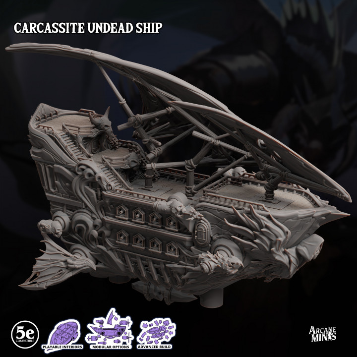 3D Printable Airship - Carcassite Ship (Undead) by Sordane Publishing