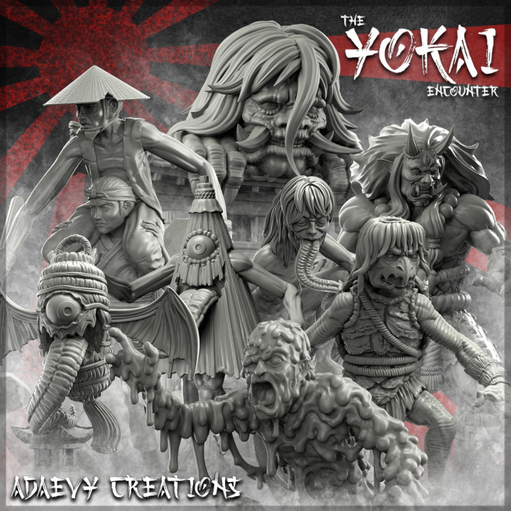 3D Printable The Yokai Encounter - KARAKASA 32mm by Adaevy Creations