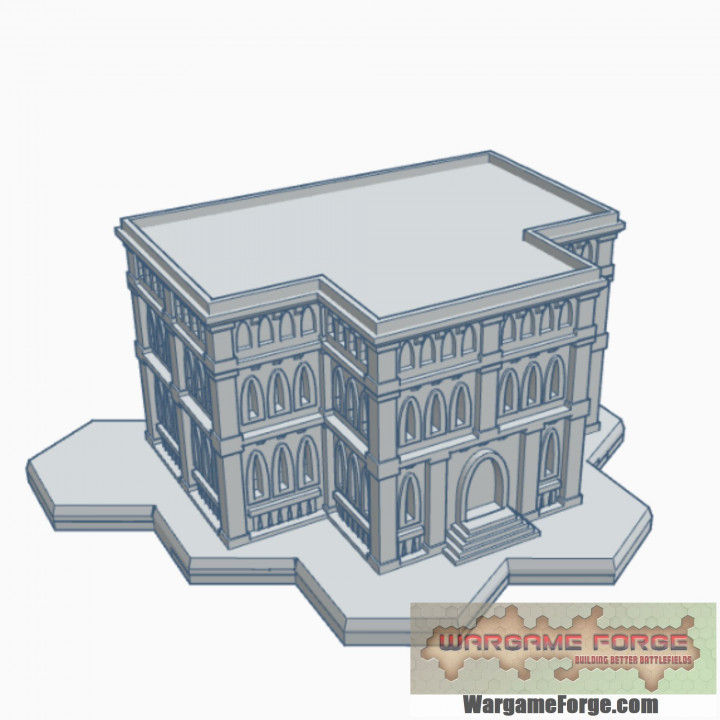 3D Printable Gothic Building 61 with Hex Base GHB061 by Wargame Forge