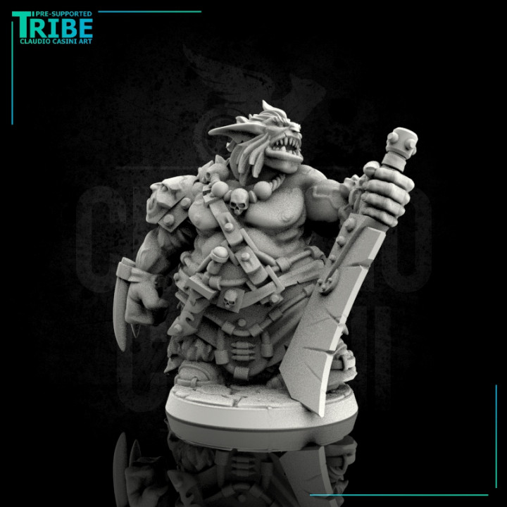 3D Printable (0060) Male warrior bugbear with big sword by Claudio ...