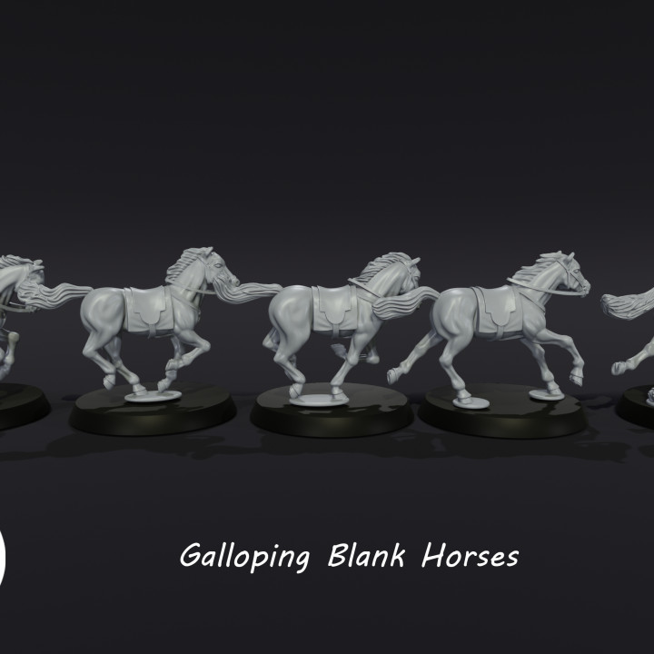 3D Printable Galloping Blank Horses (Included in Tribes&patreon Welcome ...