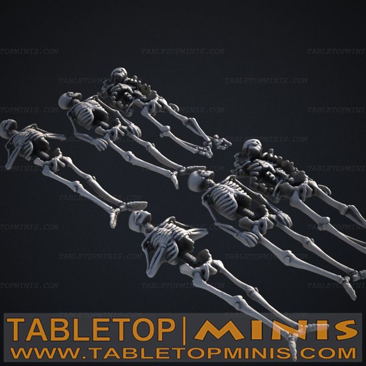 3D Printable Corpse Skeleton by TableTopMinis