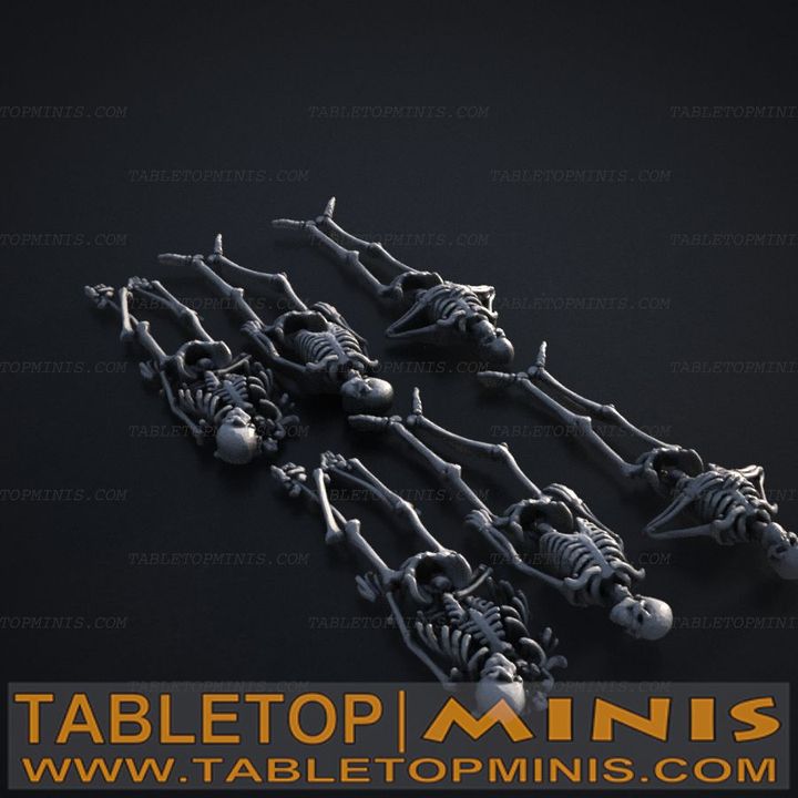 3D Printable Corpse Skeleton by TableTopMinis