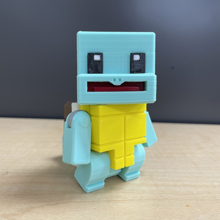 3D Printable Pokemon Quest Articulated Squirtle Toy by Chris D’Argenio