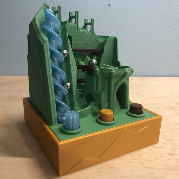 3D Printable Waterfall Marble Run by Jacob Surovsky