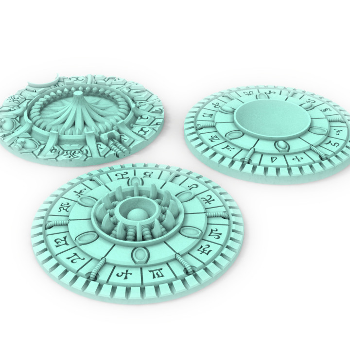 3D Printable Dark city - Objective zones & tokens by Proxywars