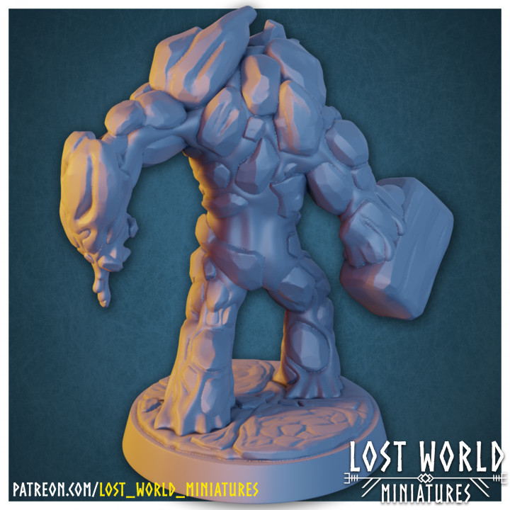 3D Printable Golem Miniatures set - Supported by Lost World Miniatures