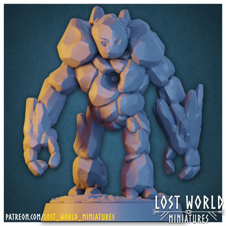 3D Printable Golem Miniatures set - Supported by Lost World Miniatures