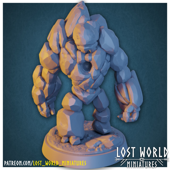 3D Printable Golem Miniatures set - Supported by Lost World Miniatures