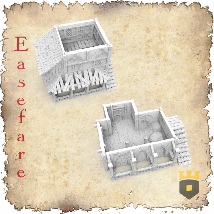 3D Printable Easefare - stables by 3Dlayeredscenery