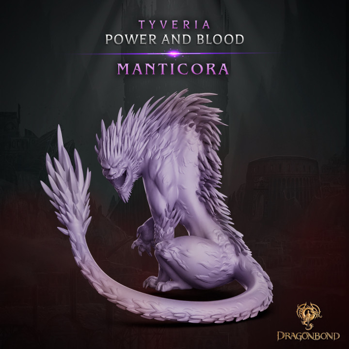 3D Printable Manticora (2 poses) by Draco Studios