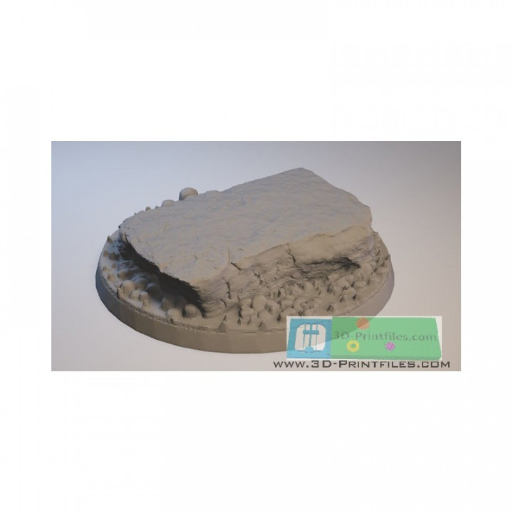 3D Printable 76x miniatures Bases "Rock" (STL Files) by 3D-Printfiles