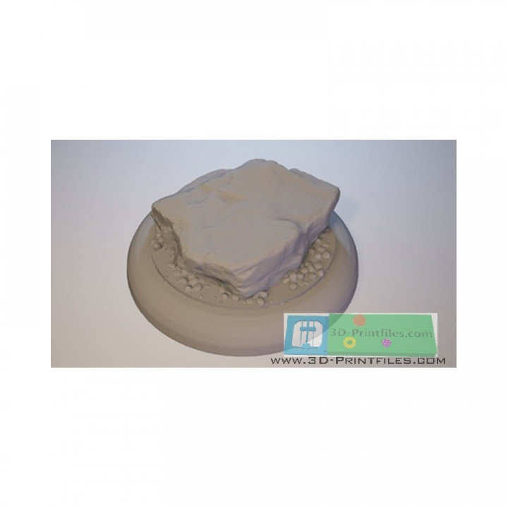 3D Printable 76x miniatures Bases "Rock" (STL Files) by 3D-Printfiles