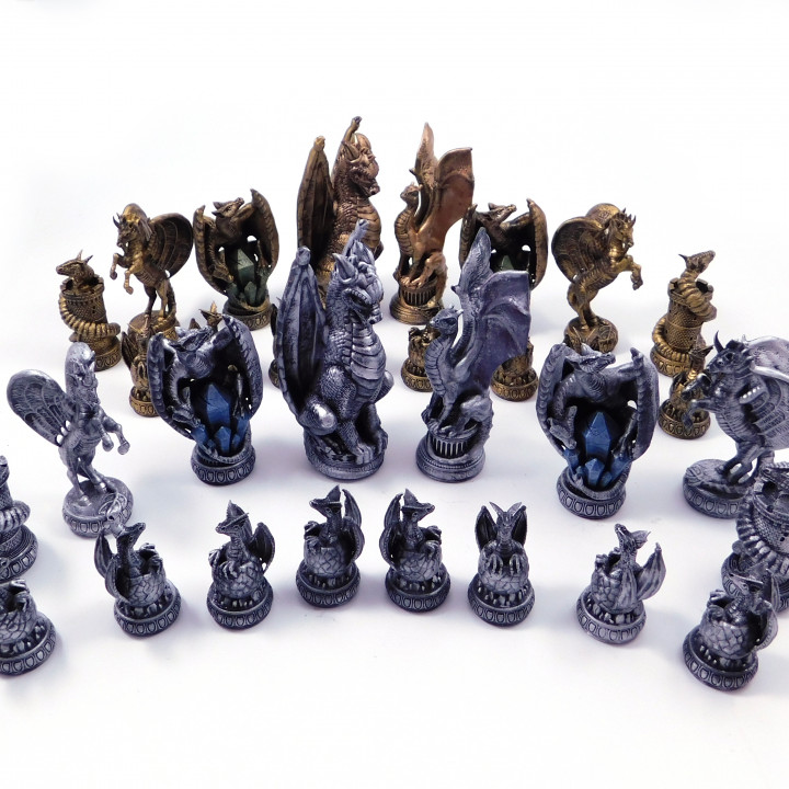 3D Printable Dragon Chess!: The complete set by Louise Driggers