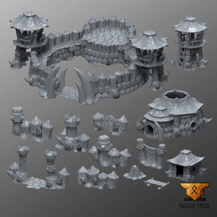 3D Printable Orc Camp - Full Set by Makers Anvil