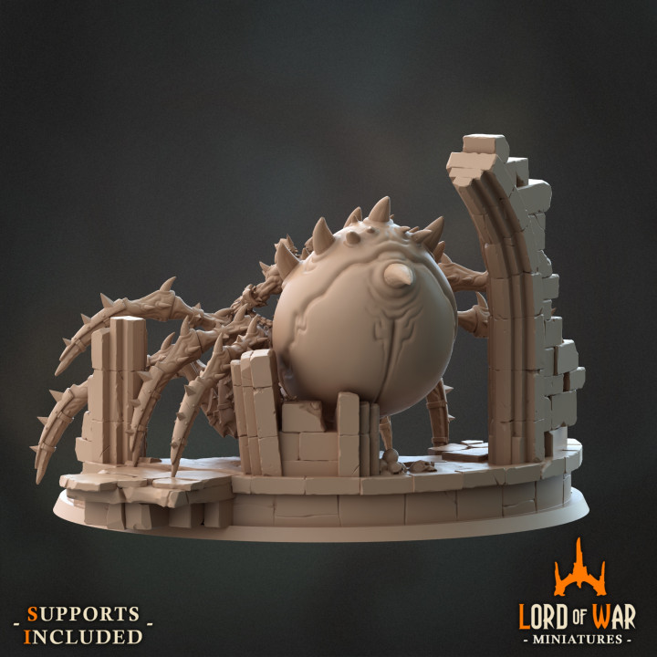 3D Printable Orc Lord Spider Mount (Presupported) by Lord of War Miniatures