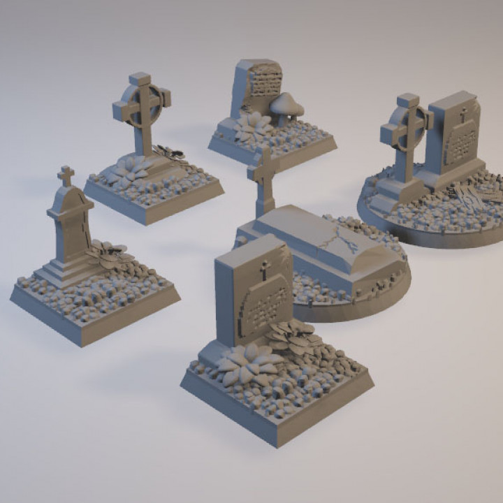 3D Printable miniatures Base Set "Graveyard" (STL Files) by 3D-Printfiles
