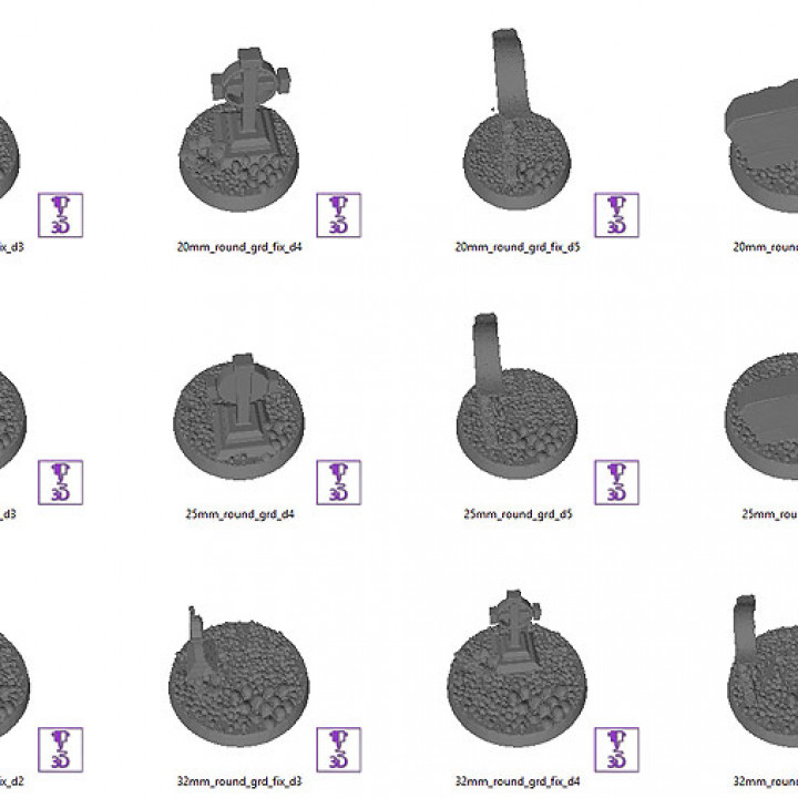 3D Printable miniatures Base Set "Graveyard" (STL Files) by 3D-Printfiles