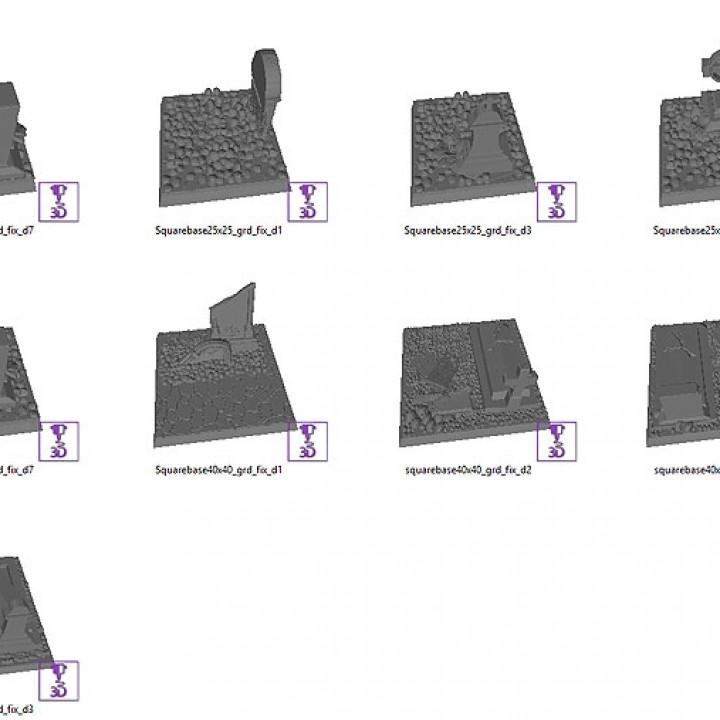 3D Printable miniatures Base Set "Graveyard" (STL Files) by 3D-Printfiles