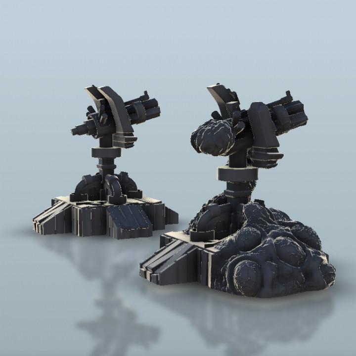 3D Printable Shield turret (+ destroyed version) - Science fiction SF ...