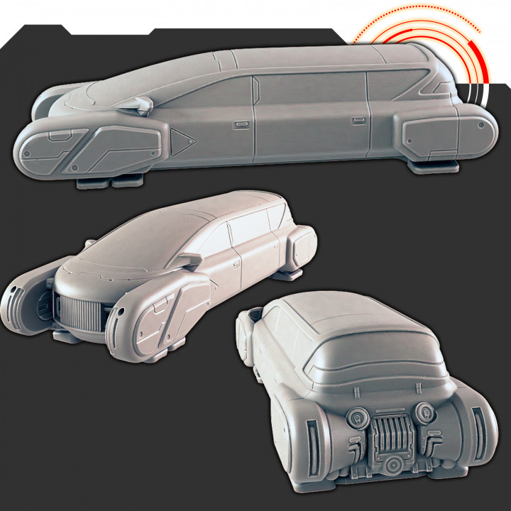 3D Printable Sci-fi Vehicles: Hover Limo [Support-free] by Evan Carothers