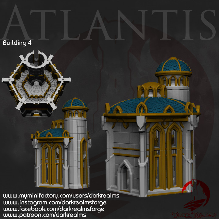 3D Printable Dark Realms Atlantis - Building 4 by Dark Realms Forge