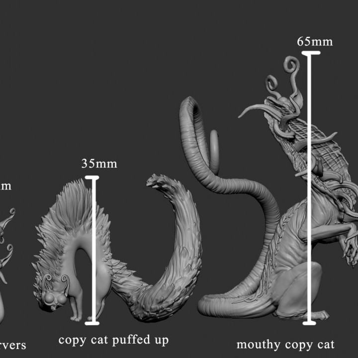 3D Printable Mouthy Copy Cat by Mini Monster Mayhem