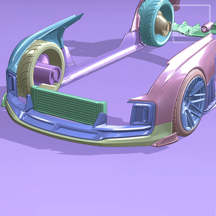 3D Printable BODYKIT For 350Z Tamiya 1-24th MODELKIT by black-box ...