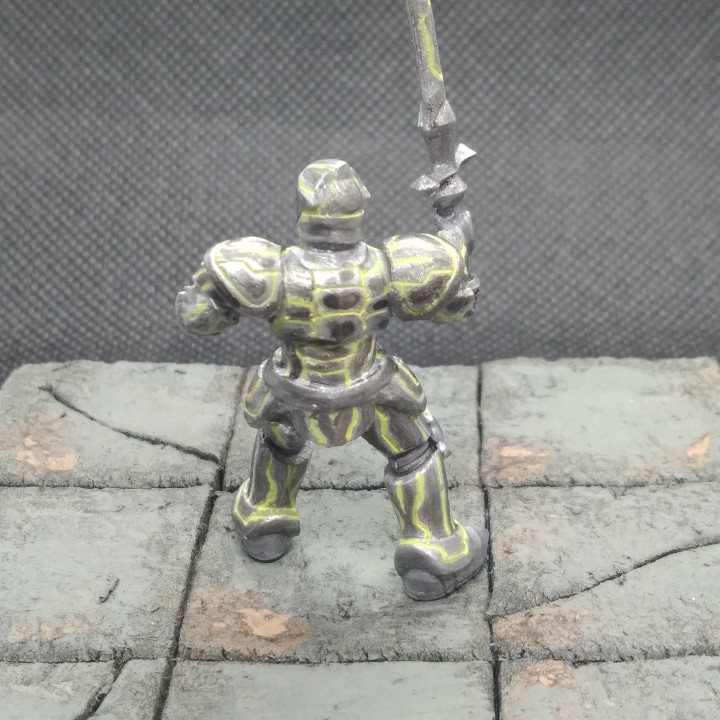 3D Printable Rune Plate Knight, Pose C; Miniature by LostPage