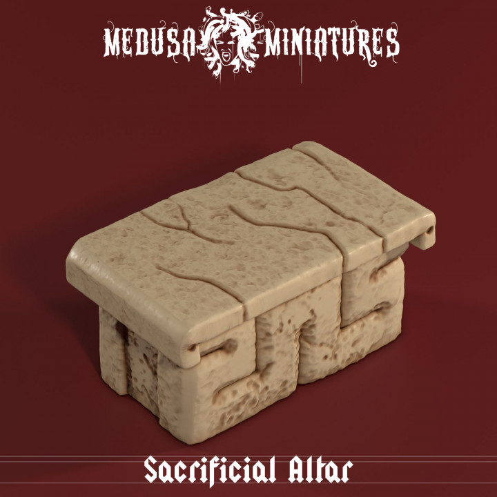 3D Printable Sacrificial Altar – Cracked Stone Ritual Slab by Medusa ...