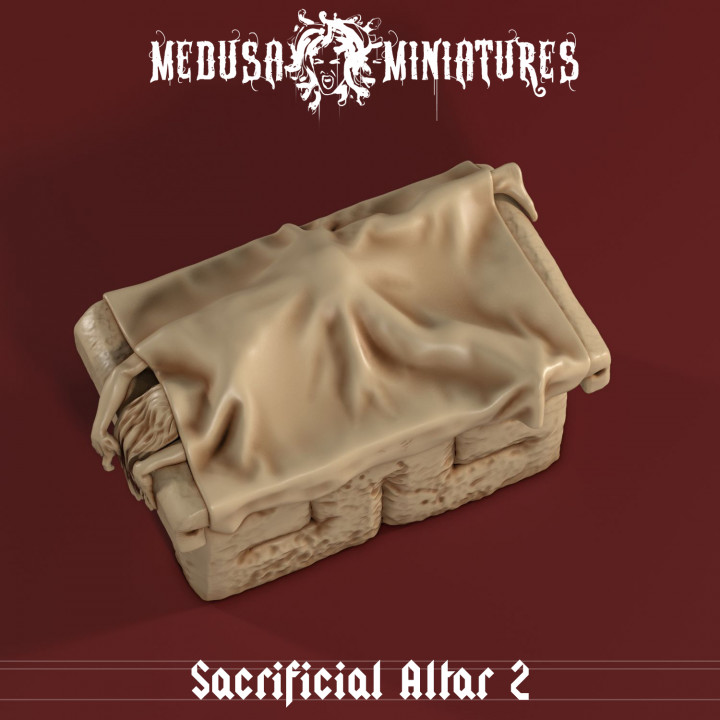 3D Printable Sacrificial Altar 2 – Shrouded Stone Slab of Dread by ...