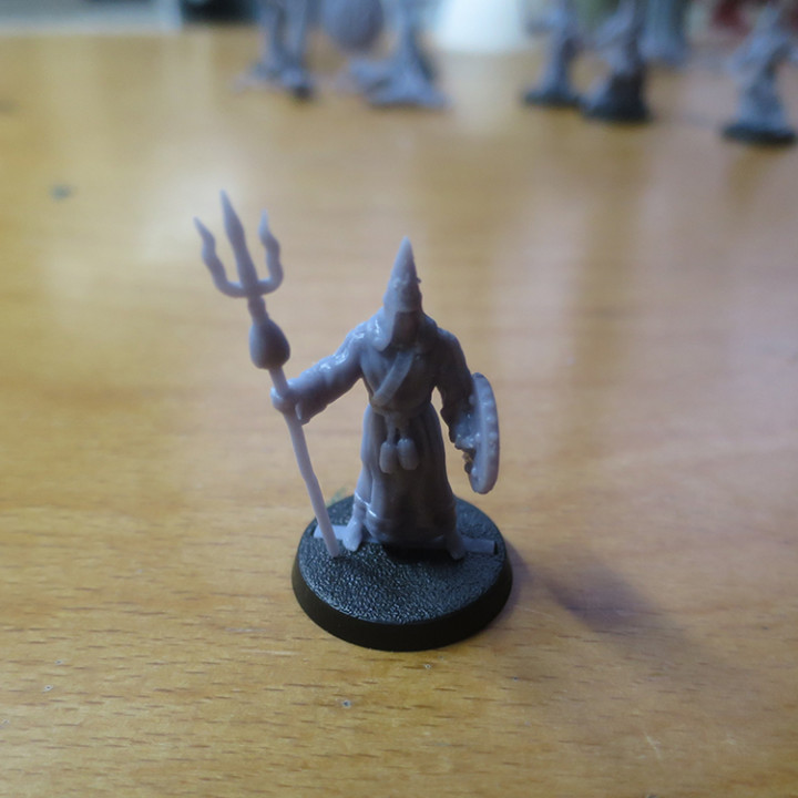 3D Printable Cultist Guard 1 – Trident Sentinel with Shield by Medusa ...