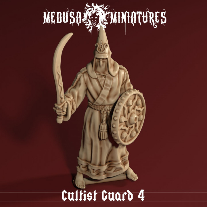 3D Printable Cult of the Cobra - Cultist Guard with Scimitar and Shield ...