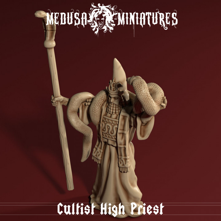 3D Printable Cultist High Priest Miniature – Dark Ritual Leader with ...