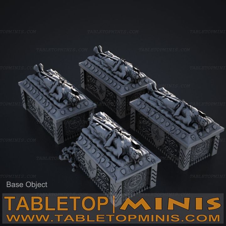 3D Printable Stone Sarcophagus for King Barov by TableTopMinis