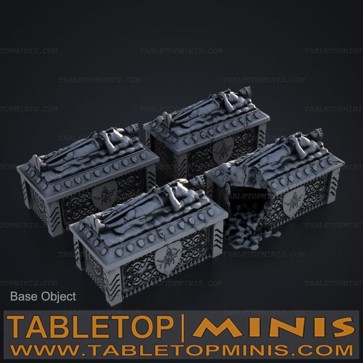 3D Printable Stone Sarcophagus for King Barov by TableTopMinis