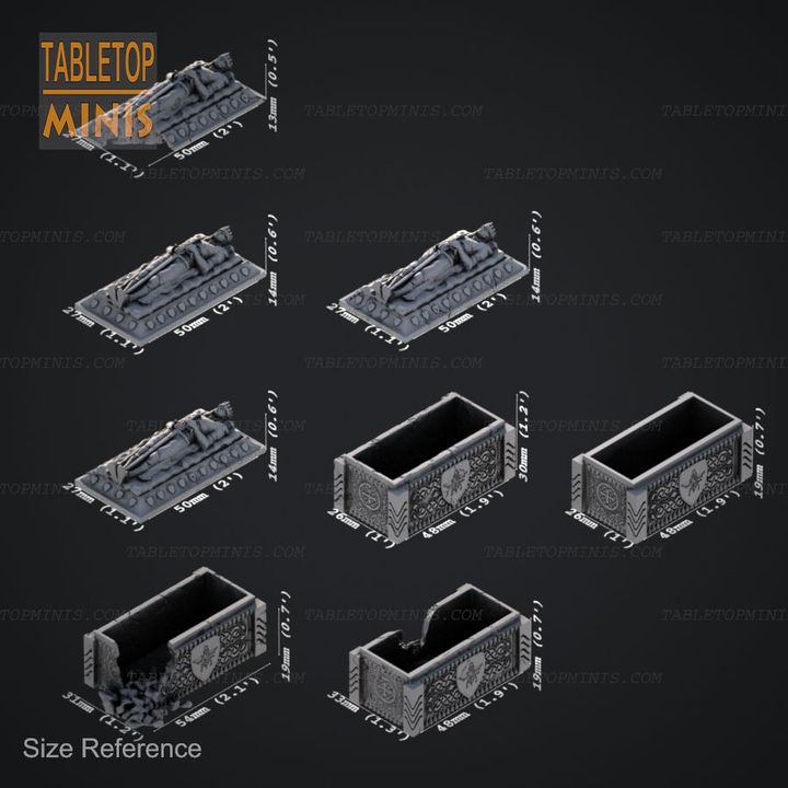 3D Printable Stone Sarcophagus for King Barov by TableTopMinis