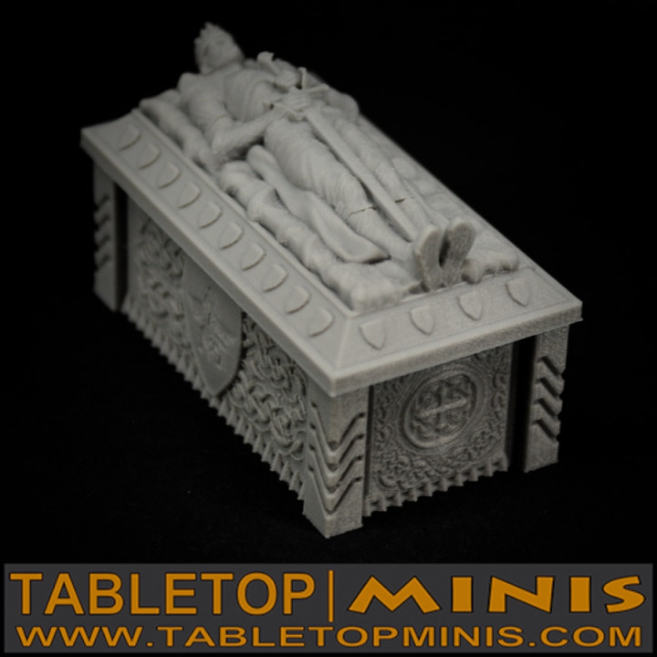 3D Printable Stone Sarcophagus for King Barov by TableTopMinis