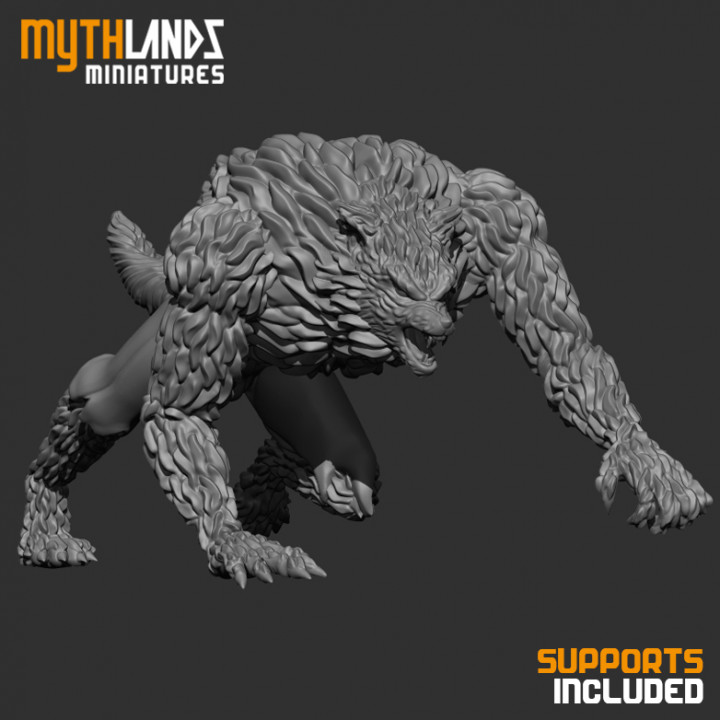 3D Printable Werewolf #3 by Mythlands Miniatures