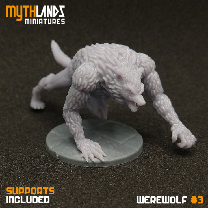 3D Printable Werewolf #3 by Mythlands Miniatures