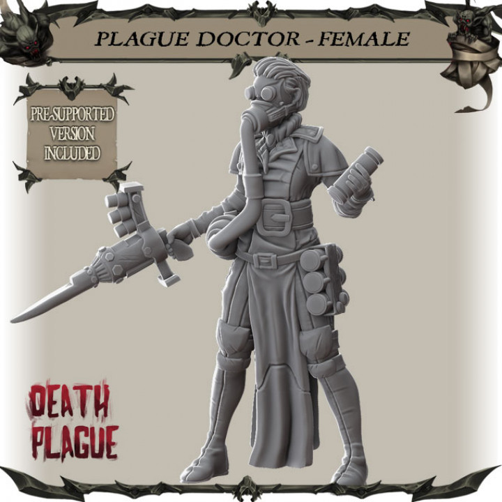 3D Printable Plague Doctor Female by RocketPigGames