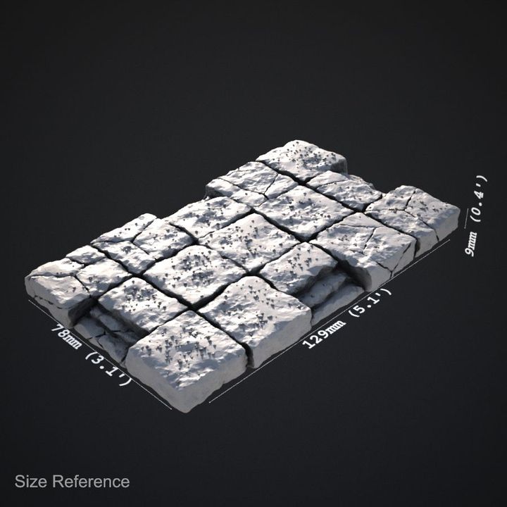 3D Printable Stone Platform 3x5 by TableTopMinis