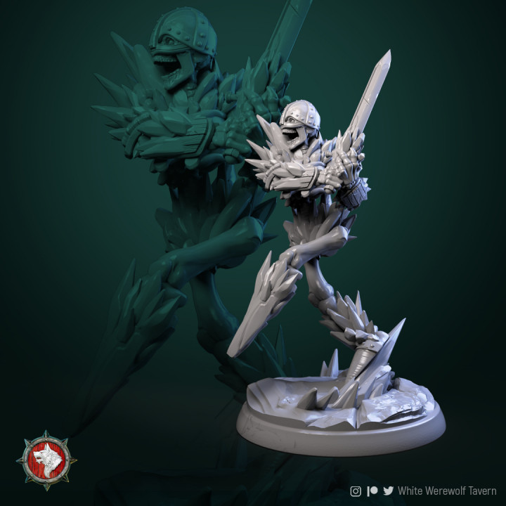 3D Printable Ice Skeletons set 4 miniatures 32mm pre-supported by White ...