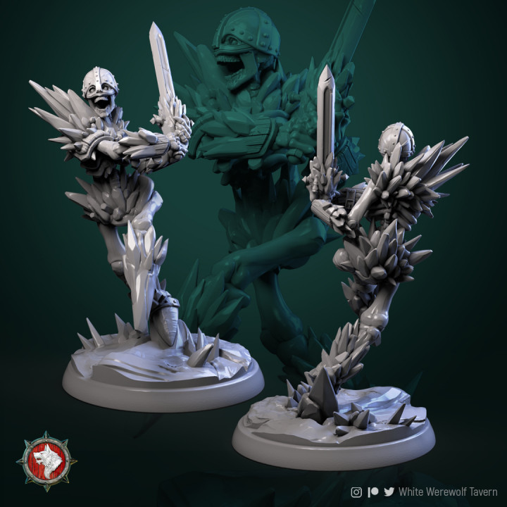 3D Printable Ice Skeletons set 4 miniatures 32mm pre-supported by White ...