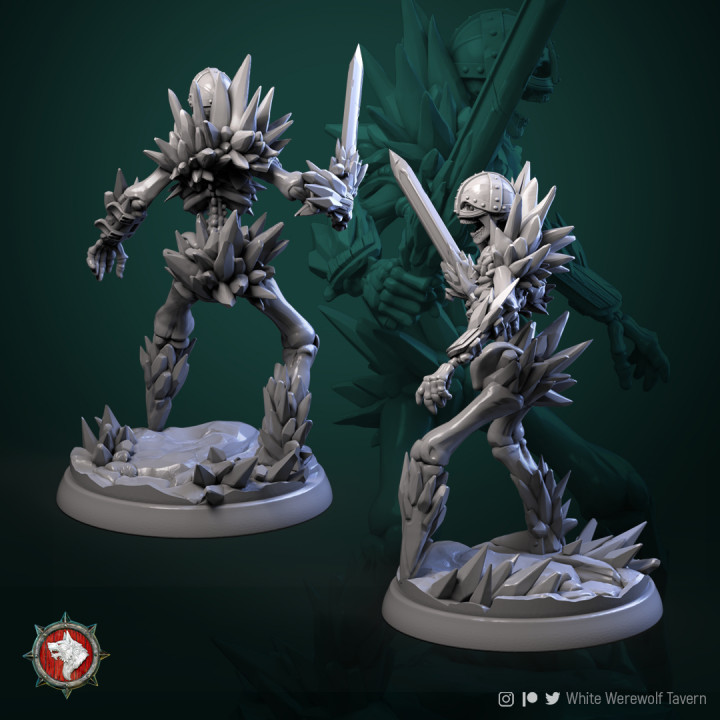 3D Printable Ice Skeletons set 4 miniatures 32mm pre-supported by White ...