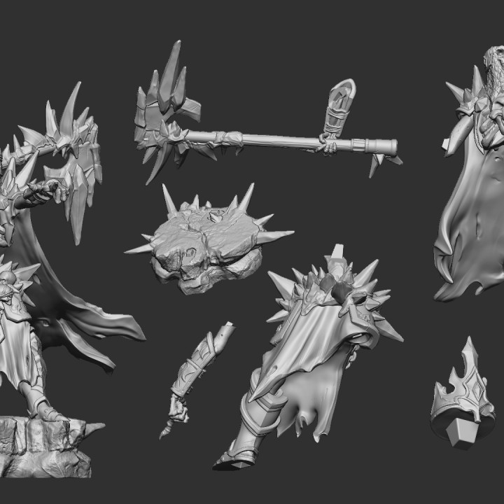 3D Printable Krovar the Undying 32mm and 75mm pre-supported + DnD 5e ...