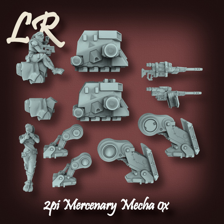 3D Printable 2pi Mercenary Mecha Ox by LeesedRenfort