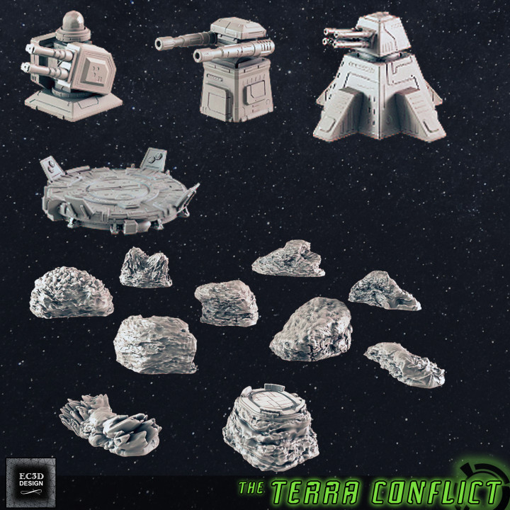 3D Printable Surface Scenery/Terrain [Fleet Scale Starship] by Evan ...