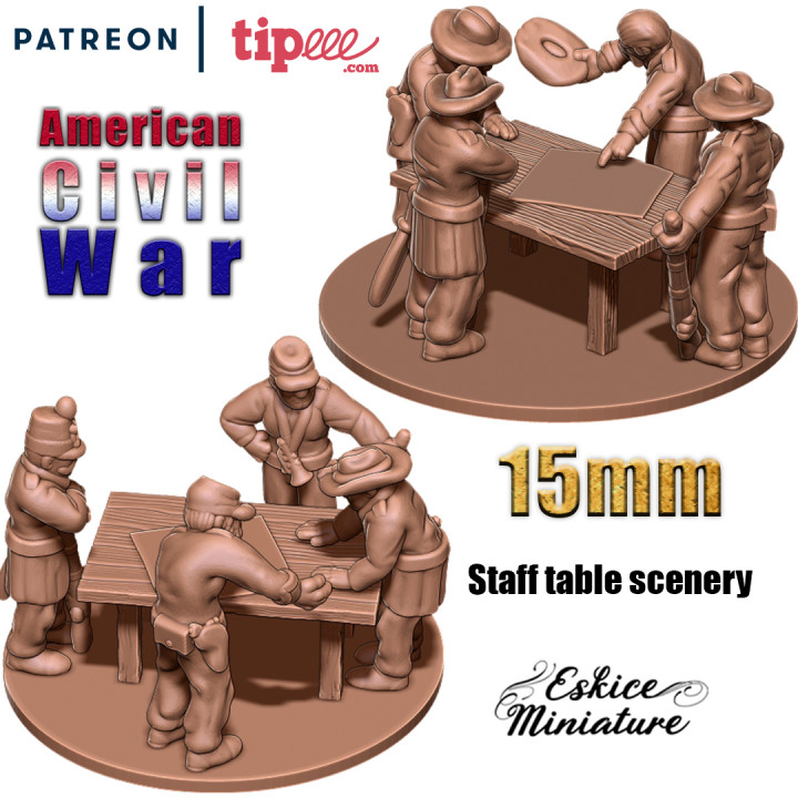 3D Printable ACW full figurines pack - 15mm for wargame by Eskice ...